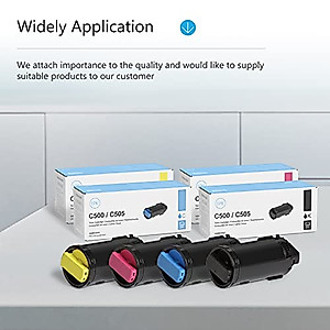 VersaLink C500/C505 Standard Capacity Toner Bundle- Utye C500 Color Set Toner Cartridge Replacement for Xerox C500 C505 C500N C500DN C505N C505DN Printer(4 Pack, Black/Cyan/Magenta/Yellow)