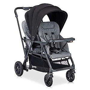 Joovy Caboose S Too Double Stroller, Stand on Tandem, Premium Sit and Stand, Grey Melange