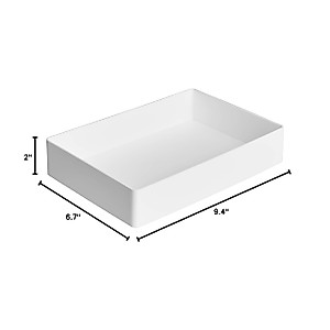 Amazon Basics Plastic Desk Organizer - Accessory Tray, White