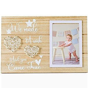 Baby Picture Frame, Ideal Gift for Expecting Parents, Baby Shower, Gender Reveal Party, Baby Nursery Decor New Baby, New Mom, Dad, Adoption Gifts, 4 x 6 Inches (We Made A Wish, And You Came True)