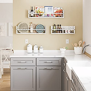 brightmaison Polynez 36"-30"-24" Kids Bookshelf for Wall, Nursery Books Shelves Wall, Kitchen Shelves, Floating Shelves for Wall Decor, Burnt White, Set of 3