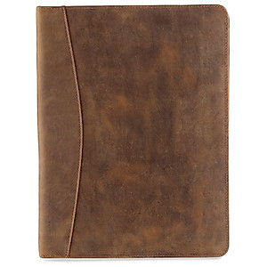 Leather Portfolio Professional Organizer Padfolio – Resume Folder with Luxury Pen, Stylish Document Folio for Letter Size Writing Pad w/ Business Card Holder, Portfolios for Men & Women MOONSTER®