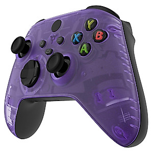 eXtremeRate Replacement Faceplate for Xbox Series X & S Controller - Personalize Your Control - Clear Atomic Purple Front Housing Shell for Xbox Core Wireless Controller [Controller NOT Included]