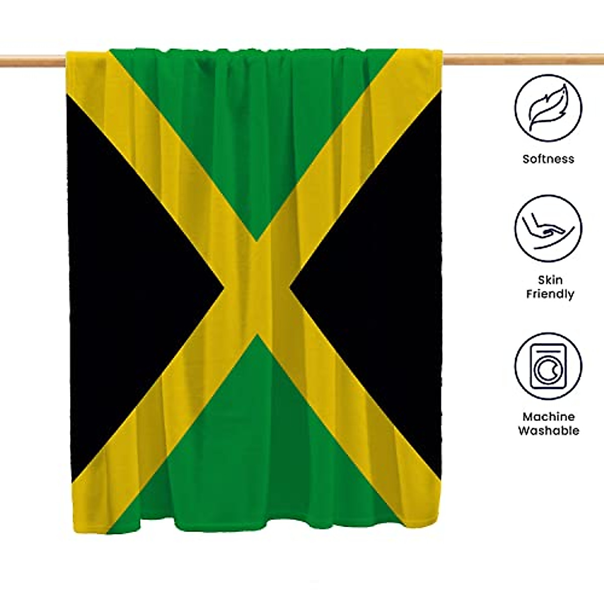 Jamaica Flag Jamaican Blanket Flannel Throw Blanket for Couch,Super Soft Cozy Warm Blanket Lightweight Throws for Bed Living Room, Gifts for Women Birthday Christmas 60"x50"