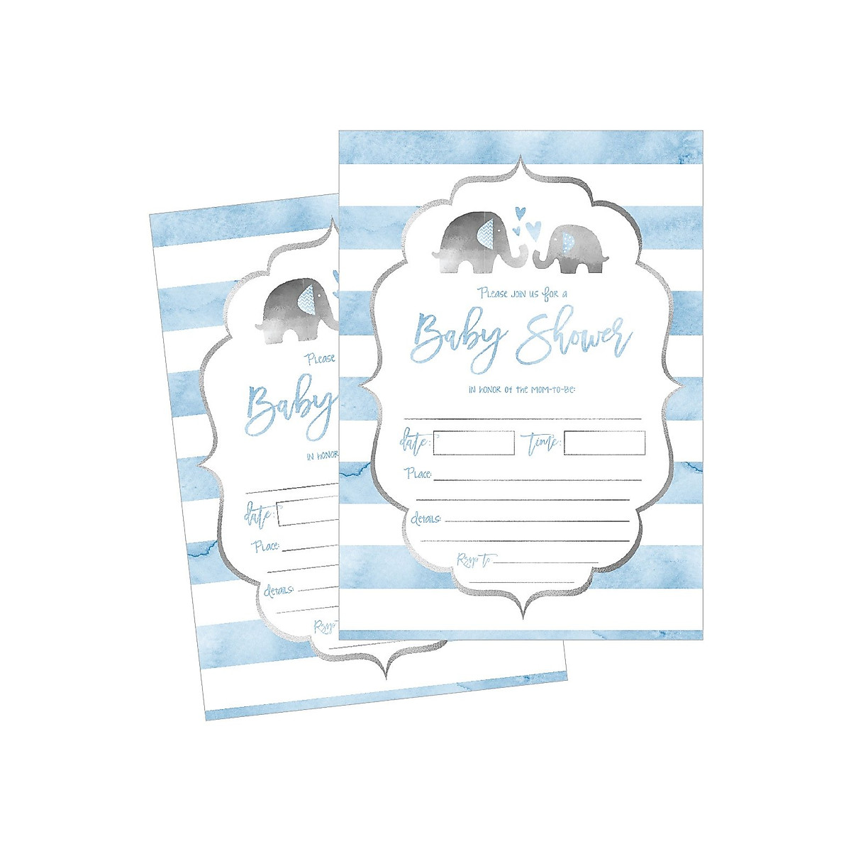 Hadley Designs 50 Fill in Baby Shower Invitations, Baby Shower Invitations Elephant, Jungle, Baby Shower Invites Boy, Baby Boy Shower Invitations, Baby Invitations, Neutral Baby Shower Invitations