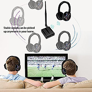 AYVVPII 10pcs Bundle Wireless Silent Disco LED Flashing Light Headphones with 1 Transmitter 500m Distance