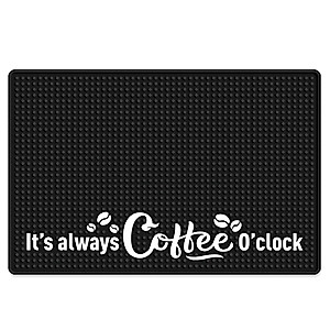 Premium Coffee Bar Mat (18"x12") - Absorbent Coffee Mat & Non-Slip Silicone - Perfect for Coffee Makers, Espresso Machines & Countertops - Stylish, Heavy-Duty & Easy-Clean Accessory for Cafes & Bars