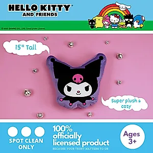 Franco Hello Kitty & Friends Bedding Super Soft Plush Decorative Pillow, Standard, Kuromi