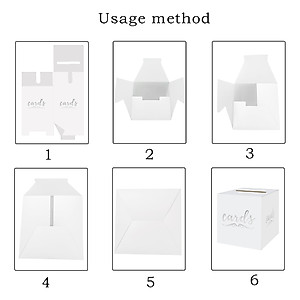 sunepany White Card Box Wedding Box for Cards Cardboard Card Box for Bridal or Baby Shower Birthday Party Graduation Funeral Silver Card Box with Slot Wedding Envelope Box