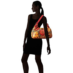 Anna by Anuschka womens Hobo Ruched Handbag Genuine Leather, Summer Bloom, One Size US