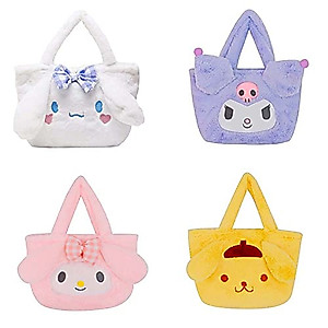 Huositi Plush Tote Cute Anime Tote Gift For Kids Girls Youth (Pink) Large