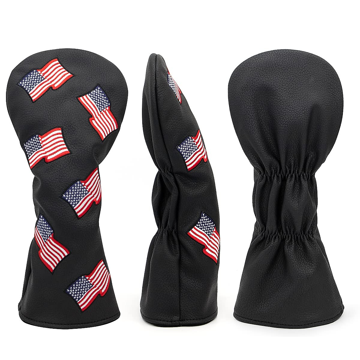 Barudan Golf Driver Head Cover 460cc, Black Patriotism USA Golf Driver Headcover for Men Golfer, Synthetic Leather Golf Club Protective Case