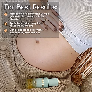 ELLAOLA Belly Oil for Pregnancy Stretch Marks & Maternity Scars - Quick dry Formula with Squalene and Vitamin C Hydrates Face & Body, Pregnancy + Postpartum Skincare, Fragrance Free | 1.7 fl. oz.