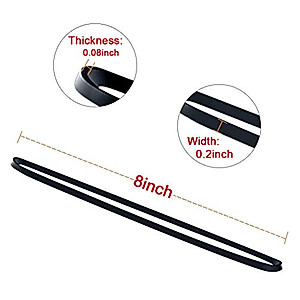 AMUU Rubber Bands Large Black 50 Pack 8 inches Trash Can Band Set Elastic Bands for Office Supply Trash Can File Folders Cat Litter Box Size Big Rubbers Bands Large