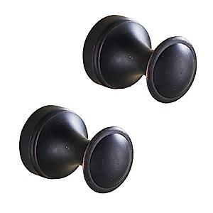 Leyden Bronze Towel Hooks, Oil Rubbed Brass Robe Hooks Antique Coat Clothes Hanger Bathroom Kitchen 2 Packs