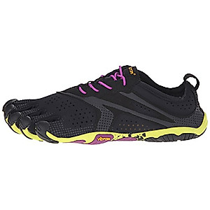 Vibram Women's FiveFingers, V-Run Running Shoe, Black/Yellow/Purple, 9-9.5 M US