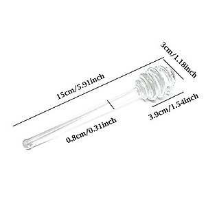 Honbay 1PCS Glass Honey Jam Syrup Dipper Stick Honey Spoon Dipper for Honey Pot Jar(6 Inch)