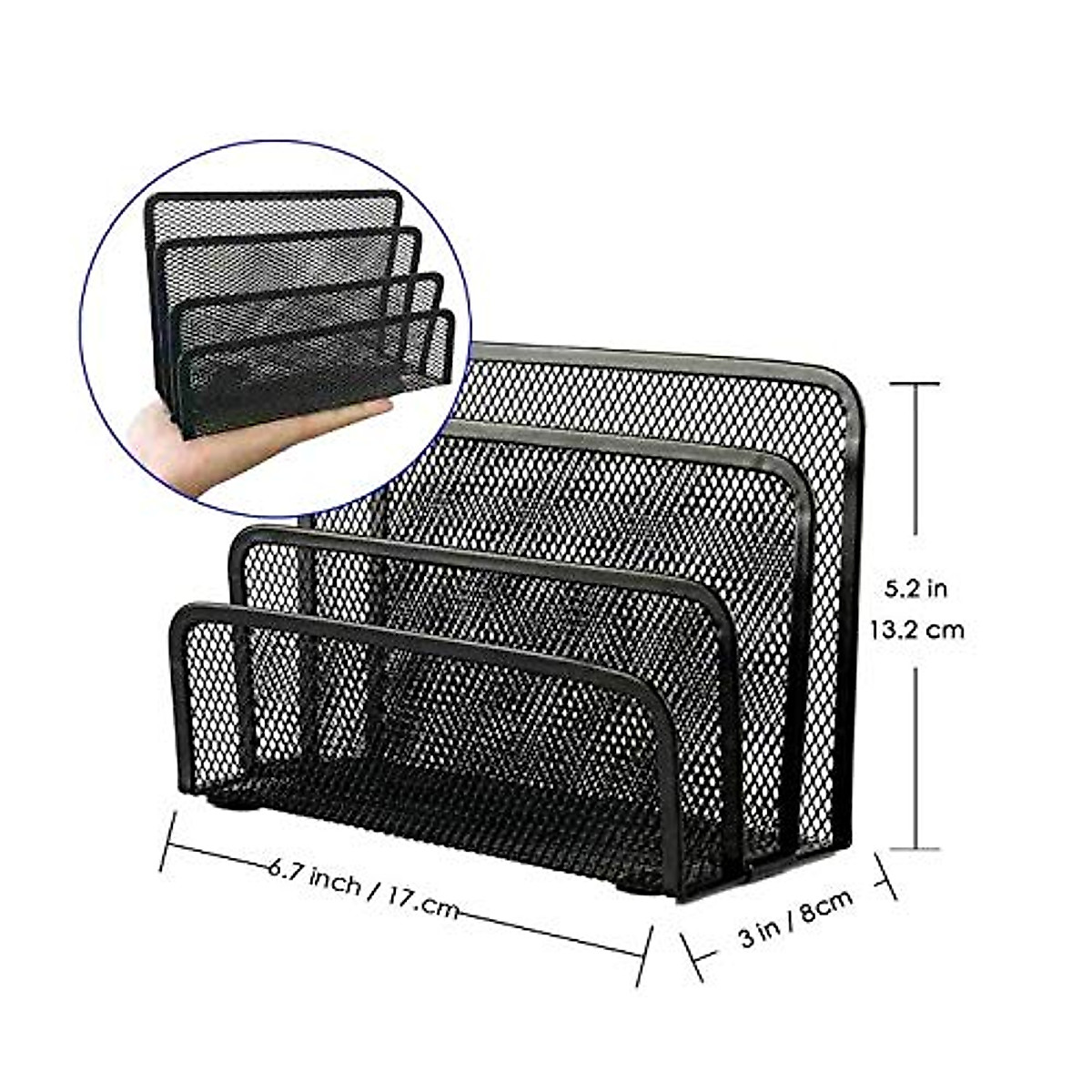 Wikkiv Desktop Mail Organizer 2 Packs Small File Letter sorter for Any Home or Office Desk File Organizer Mail Sorter(6.7''3''5.2'')