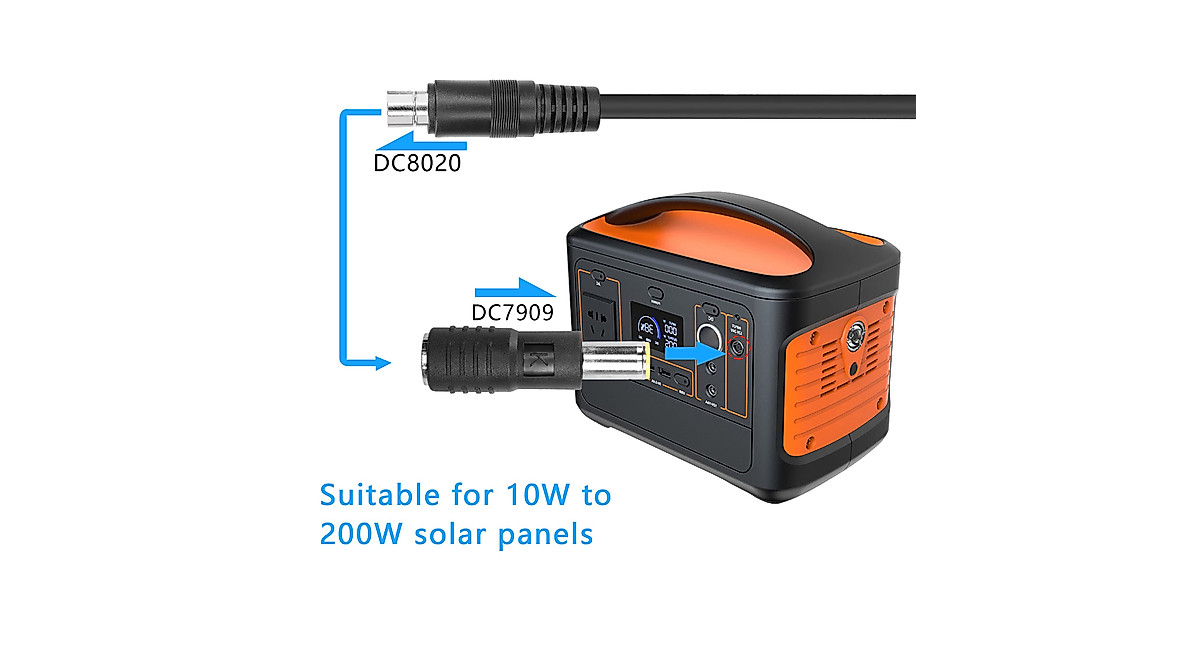 DC 7909 to DC 8020 Adapter for Solar Power (2-Pack)