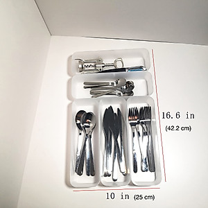 Silverware Organizer small Cutlery Organizer Set Kitchen Drawer Tray Flatware Utensil Holder in small Drawer Divider Storage for Spoons Forks Box Organization