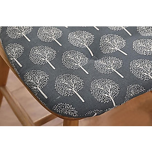 4 Pack Cotton and Linen Chair Cushion for Desk Chair Soft Plush Nonslip Seat Cushions Washable Kitchen Dining Chair Pads with Ties Office Car Sitting Chair Pads,17.7" x 17" (Pink-Bohemia)