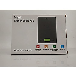 Kitchen Scale, Mafiti Digital Kitchen Scales 11lb/5kgX1g, Multifunction Measures in Kg, g, lb and OZ Digital Kitchen Weight for Food, Cooking and Baking，LCD Display（Silver）
