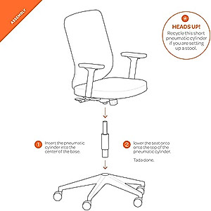 Poppin Mid Back Max Task Chair - Dark Gray Cushions + White Frame, Curvy Mesh Backrest, Adjustable Recliner, Armrest and Height Settings, 5 Caster Wheels for Easy Movement