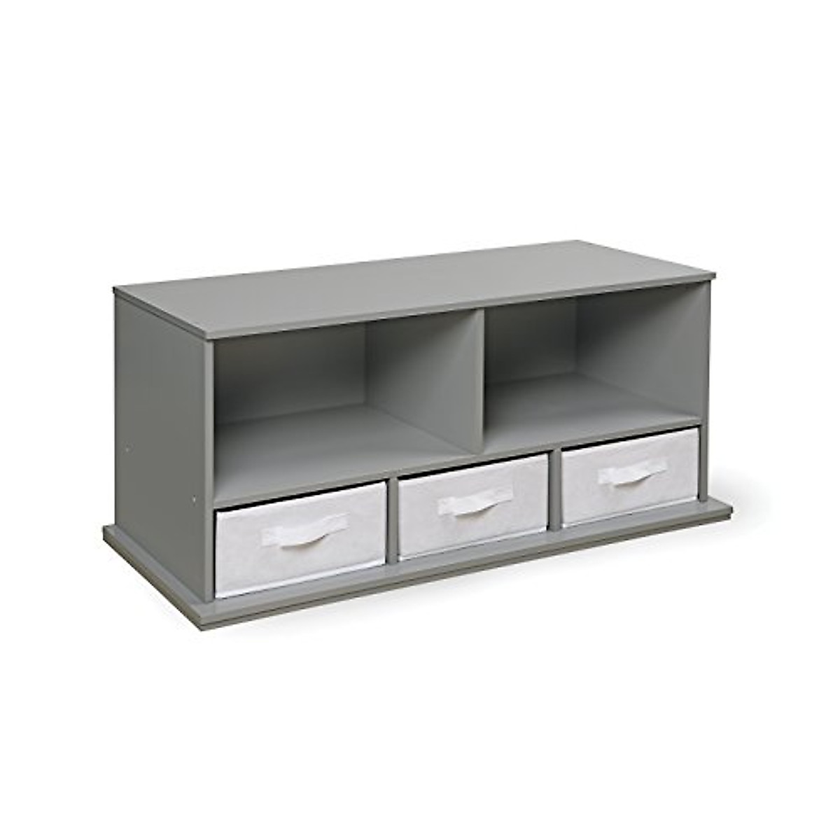 Stackable 5 Shelf Storage Organizing Cubby with 3 Fabric Baskets