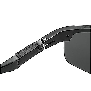 willochra Aluminum Magnesium Polarized Full Reading Sunglasses,rectangle men women Stylish Readers driving Cycling Safety uv Protection (black, 300 magnification)