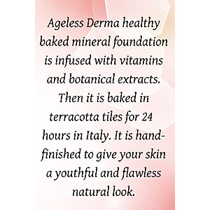 Ageless Derma Mineral Baked Foundation Makeup- Vegan - Paraben - Gluten and Cruelty Free Powder foundation (Simply Beige)