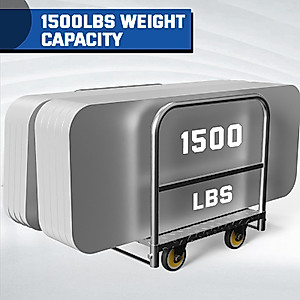 Panel Cart, Heavy Duty Flatbed Cart with 5In Swivel Caster 1500LBS Weight Capacity Lumber Drywall Mattress Cart Transporting Heavy Loads with Ease and Efficiency 2PCS Straps for Platform Trucks