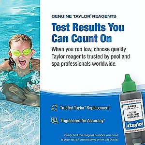 Taylor R-0008-C, Total Alkalinity Indicator, 2 Ounce, For Testing Total Alkalinity Levels in Pool and Spas, Dropper Refill for Water Test Kits, Replace Annually | Made in the USA