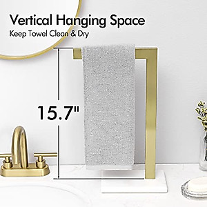 KES Towel Rack Countertop & Toilet Paper Holder Stand, SUS 304 Stainless Steel Brushed Brass, BTH220L19W12-BZ+BPH285S1-BZ