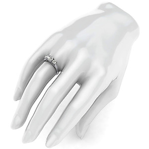 Solid Sterling Silver Three Stone Trellis Genuine Moissanite Ring Promise Engagement ring 2.0ctw for Women (4.5)