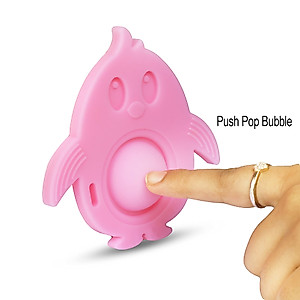 Eztotz Popz Baby Teether Toy - Made in The USA - Pop It Sensory Toys for 0-6 Months + - 100% Silicone Dimple Popper for Newborns and Infants - BPA Free