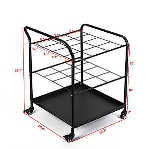 mopam Blueprint Roll File Holder 12 Slots Metal Blueprint Storage Rack Cart with Wheels Vertical Architectural Plan Storage Organizer Files Sorter Poster Map Holder Station