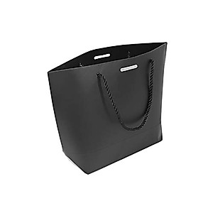 HUAPRINT Gift Bags with Handles,Party Favor Bags with Bow Ribbon,12Pcs Black Paper Bags for Birthday Wedding Bridesmaid Present Celebration Holiday