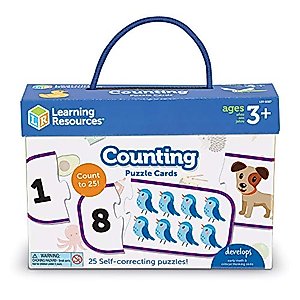 Learning Resources Counting Puzzle Cards, Kindergarten Readniness, Self Correcting Puzzles, Ages 4+Color, Multi