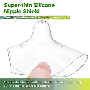 haakaa Nipple Shields for Nursing Nipple Shield for Breastfeeding with Storage Case Ultra-Thin Food-Grade Silicone (24mm, 2pk)
