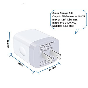 OrSunday Quick Charge 3.0 Fast Charger for LG Stylo 4/5/6, LG G5 G6 G7 G8 G8X V20 V30 V40 V50 ThinQ, LG Velvet 5G Wing K51 K61 K71 K92 W41