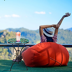 VCUTEKA Patio Side Table Outdoor Accent Table Bistro Coffee Table Plant End Table Small Porch Table Indoor Peacock