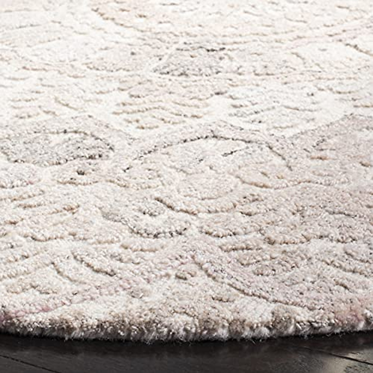 SAFAVIEH Marquee Collection 4' Round Beige/Ivory MRQ110B Handmade Mandala Medallion Wool Area Rug