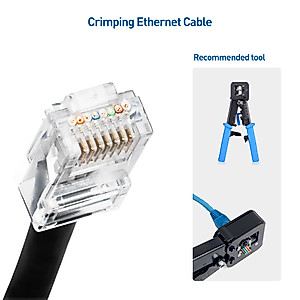 Cable Matters 100-Pack Pass Through RJ45 Modular Plugs for Solid or Stranded UTP Cable & 200-Pack RJ45 Strain Relief Boot in Black