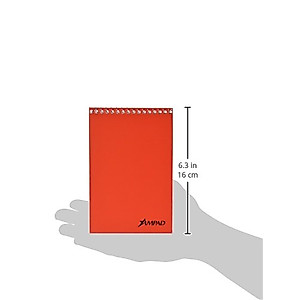 Ampad Efficiency Pocket Notebook, Recycled, 4 X 6 Inches, Single Wire, Top Open, Assorted Covers,3 Notebooks per Pack, Red/Blue/Green (45-094)