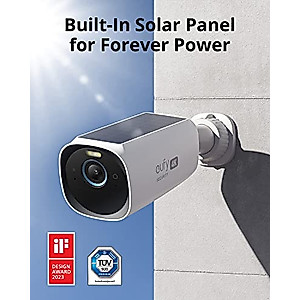 eufy Security eufyCam 3 Add-on Camera, Security Camera Outdoor Wireless, 4K Camera, Forever Power with Solar Panel, Face Recognition AI, Expandable Local Storage, Spotlight, Requires HomeBase 3