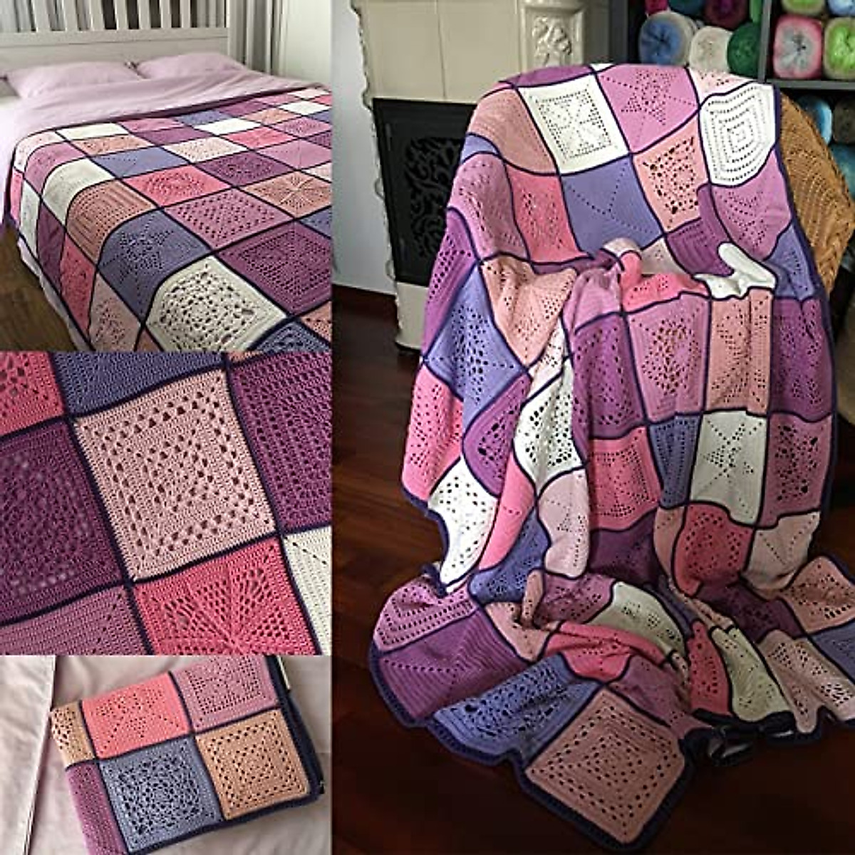 Estako Happy Cotton, 60% Cotton 40% Acrylic Yarn, Soft, Fine/Sport (2) for Crochet and Knitting 1.76 Oz (50g) / 180 Yrds (165m) (4210 - Navy Blue)