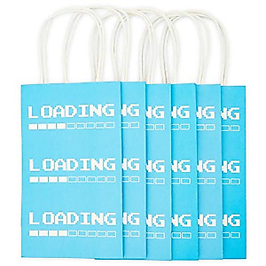 BLUE PANDA Video Game Party Favor Gift Bags for Kids Birthday (4 Assorted Designs, Kraft Paper, 24 Pack)