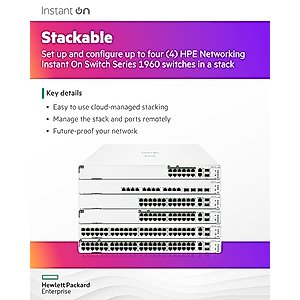 Aruba Instant On 1960 12-Port 10Gb Aggregator Smart Switch - 12x10GBase-T | 4X SFP+ (JL805A#Acc)