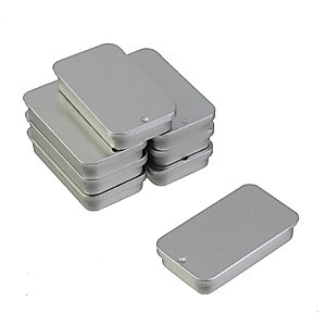 MY MIRONEY 2.4" x 1.3" x 0.5" Metal Slide Top Tin Containers for Candies Jewelry Crafts Pills Survival Kit Pack of 8