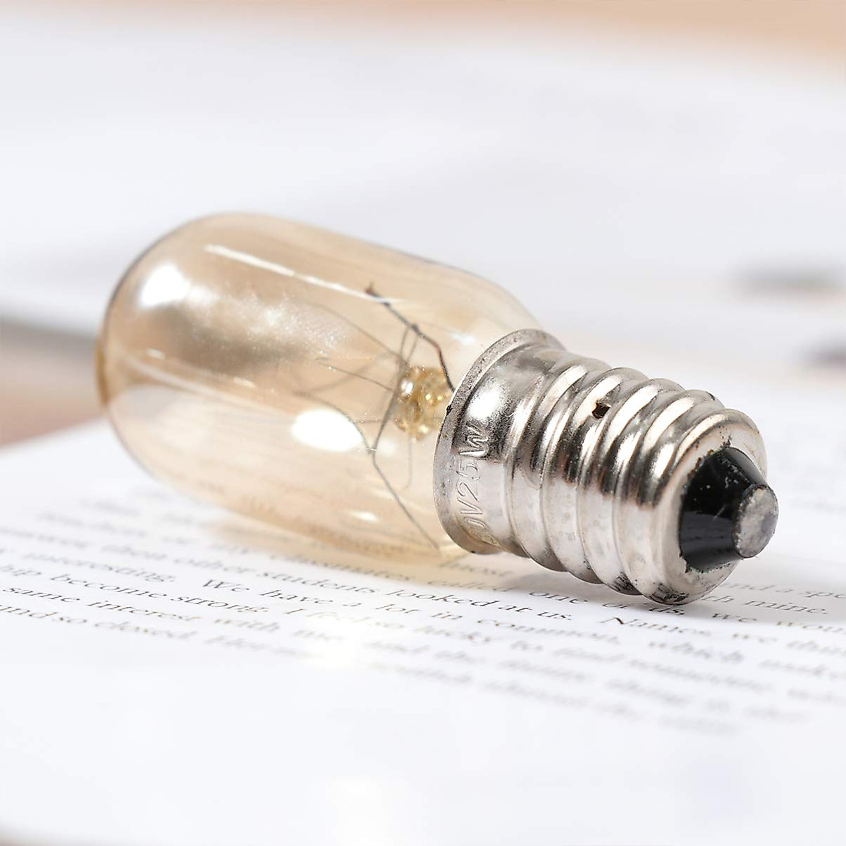 2PCS 25W E14 220-230v Oven Light Bulb Refrigerator Fridge Light Bulb Retro Tungsten Filament Lamp Bulbs Warm Yellow Light for Daily Use